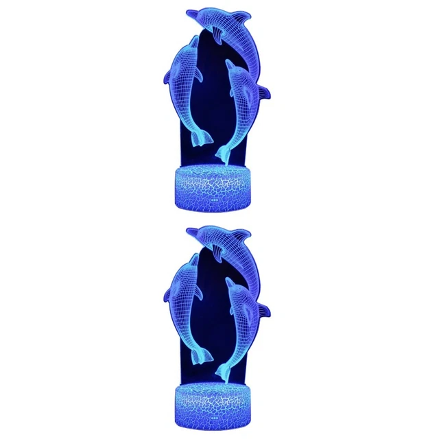 2 PACK BEDSIDE Table Lamp Dolphin Night Light Lights Touch Control £31. ...