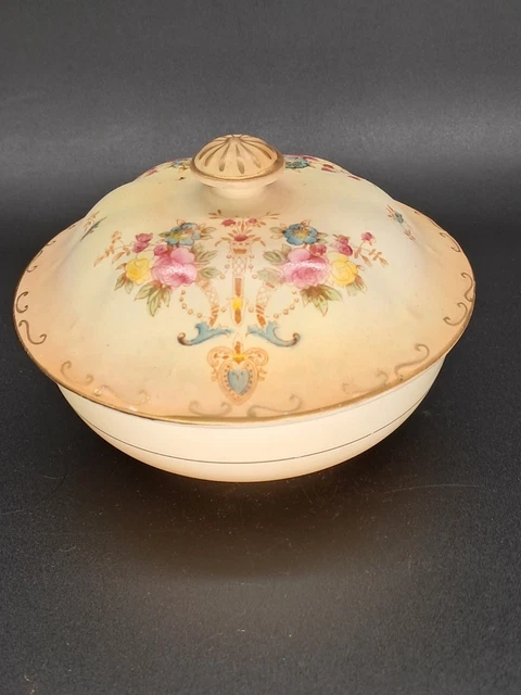 VINTAGE 1920'S CROWN Devon Etna Pattern Bon Bon Lidded Dish Stoke on ...