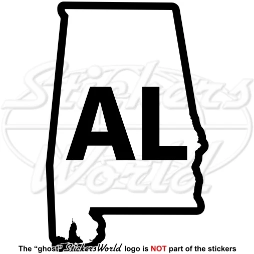 ALABAMA MAP-SHAPE OUTLINE USA-AL American Vinyl Sticker, Window Decal ...