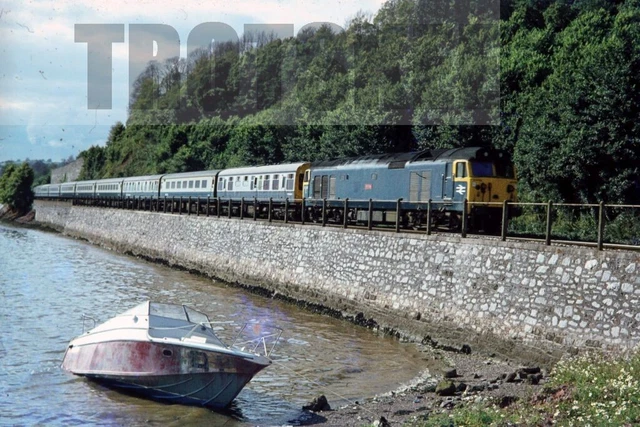 35MM SLIDE BR British Rail Diesel Loco Class 50 50045 Teignmouth 1978 ...