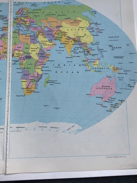 1994: POLITICAL MAP Of The World Europe Africa Asia Australia Maps ...