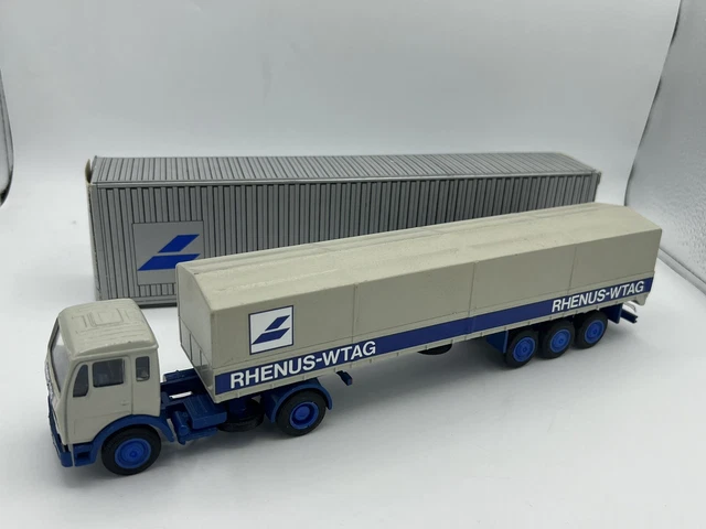 MERCEDES CAMION ET semi-remorque Rhenus NZG Réf 186 #1/50 en excellent ...