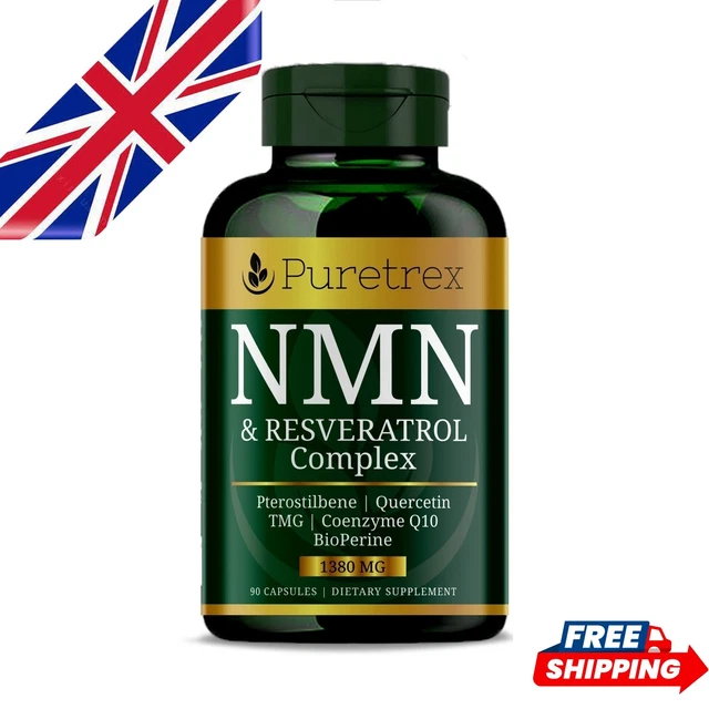 POWERFUL NMN PLUS Resveratrol 90 Capsules Advanced Anti Ageing Health ...