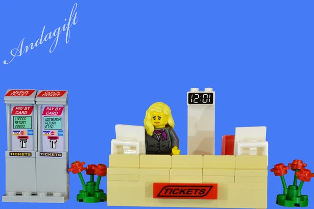 LEGO PIECES train station ticket office desk bus station airport ...