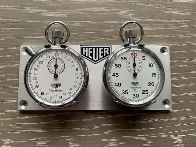 HEUER TRACKMATE STOPWATCH Panel Serviced Heuer Chronometers Rally Timer 9 £425.00 - PicClick UK