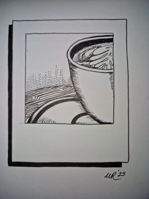 ORIGINAL INK ILLUSTRATION: Polaroid: 'Drink 2025' by Michelle Ranson £ ...