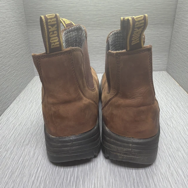 ROCKROOSTER WORK BOOTS Mens 14 Brown Chelsea Safety Toe Slip On ...