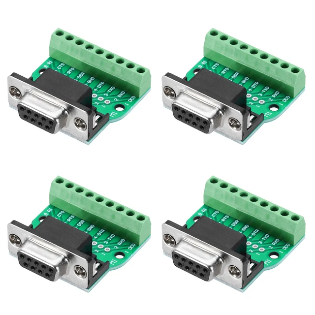 VGA CONNECTOR 9-PIN 2-Row Female Serial Port Terminal Breakout Pack of ...