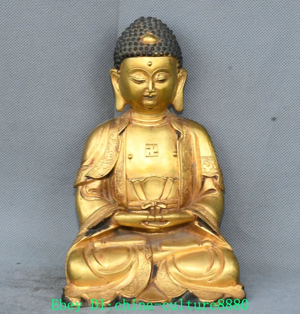 7.8 &ANCIENNE SCULPTURE Bouddha tibétain en cuivre et or Shakyamuni EUR 1.218,00 - PicClick FR