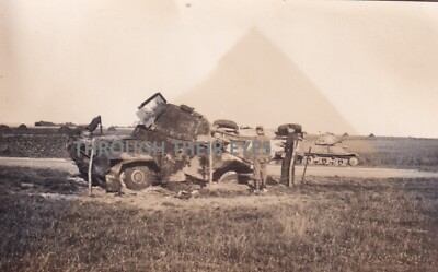 ORIGINAL WW2 PHOTO knocked out French Panhard armoured scout car ...