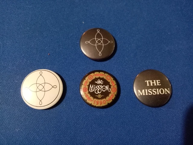 THE MISSION - 4 Badge Set 1980's - Goth/ Indie Rock/ Wayne Hussey £3.50 ...