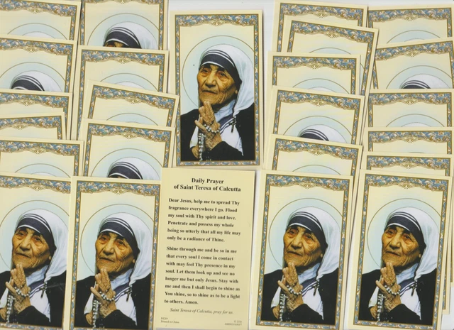 +25 HOLY CARDS+-&MOTHER Teresa of Calcutta"/Daily Prayer/ +Total 25 HC ...