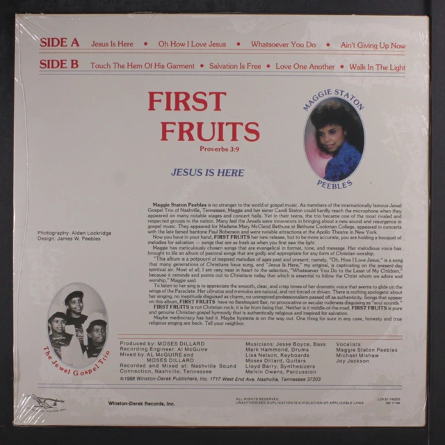 MAGGIE STATON PEEBLES : premiers fruits WINSTON-DEREK 12" LP EUR 13,08 ...