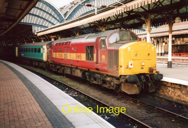 RAILWAY PHOTO 6X4 Class 37 37408 & 411 Passenger Train York 5/6/04 £2. ...