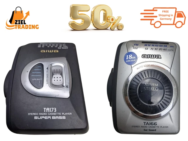 2ER-PACK AIWA Walkman HS-TA173, HS-TA166 Stereo Radio Cassette Player-DEFEKT! EUR 19,99 ...