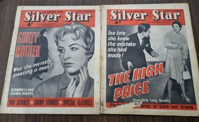 2 X SILVER Star vintage 1957 U.K magazines Rita Hayworth article $40.00 ...