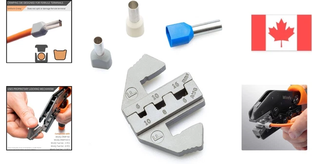 PRECISION CRIMPING DIE Set for 10-6 AWG Ferrule Terminals - Ergonomic ...