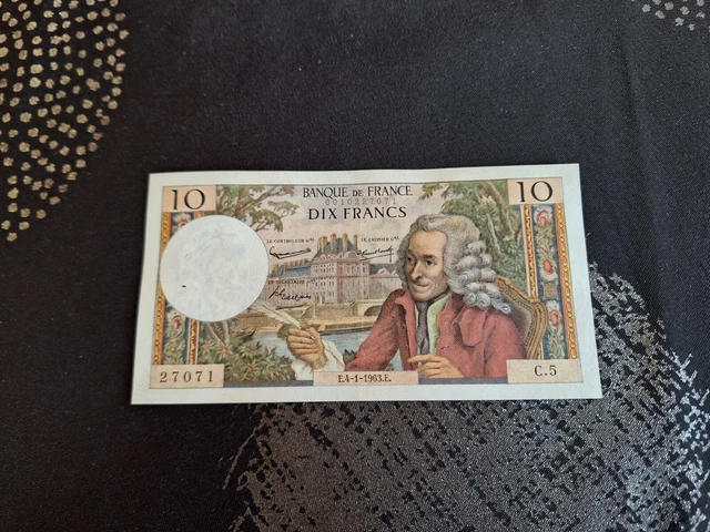 FRANCE - BILLET de 10 Francs Voltaire - E- 04/01/1963 E- TTB ETAT+- C-5 EUR 32,50 - PicClick FR
