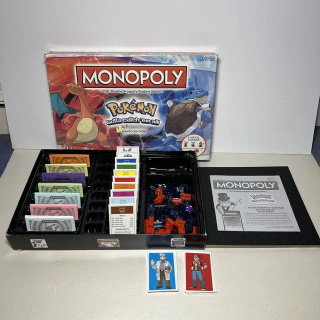 MONOPOLY POKEMON KANTO Edition Board Game *incomplete - Missing Tokens ...