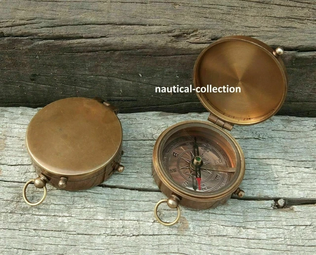 LAITON BOUSSOLE ANCIEN Style Marine Lot De 25 Pièce Nautique Plat EUR ...