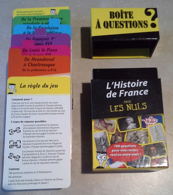 JEU SOCIÉTÉ LA boite à questions - l'histoire de france pour les nuls ...