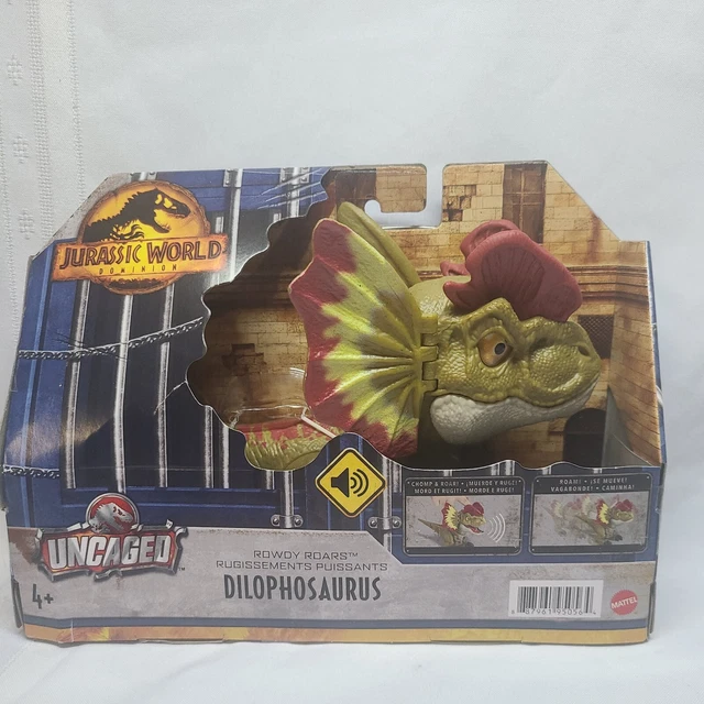 JURASSIC WORLD DOMINION Dilophosaurus Uncaged Chomp & RoarMattel Action ...