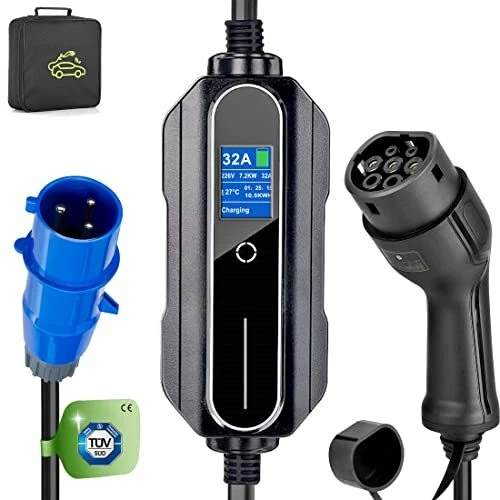 LADEKABEL TYP 2 3PIN CEE auf Typ 2 7.4kW 32 A CEE auf Typ 2 5m Typ 2 ...