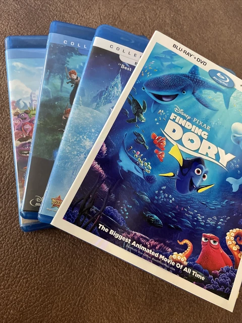 LOT OF 4 Disney Blue Ray + DVDs Brave Monsters U Frozen Finding Dory ...