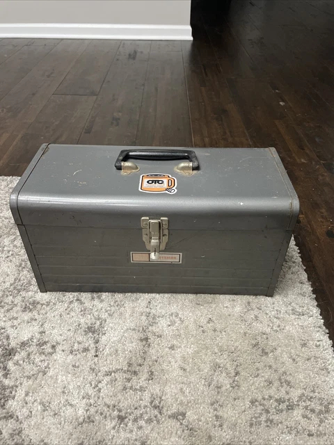 VINTAGE SEARS CRAFTSMAN USA Gray Mechanics Tool Box 18"×9"×8" & Red ...