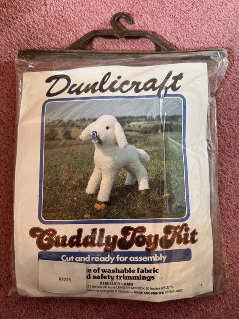 VINTAGE READY-TO-SEW CUDDLY Toy Kit by Dunlicraft - X186 Lucy Lamb 12 ...