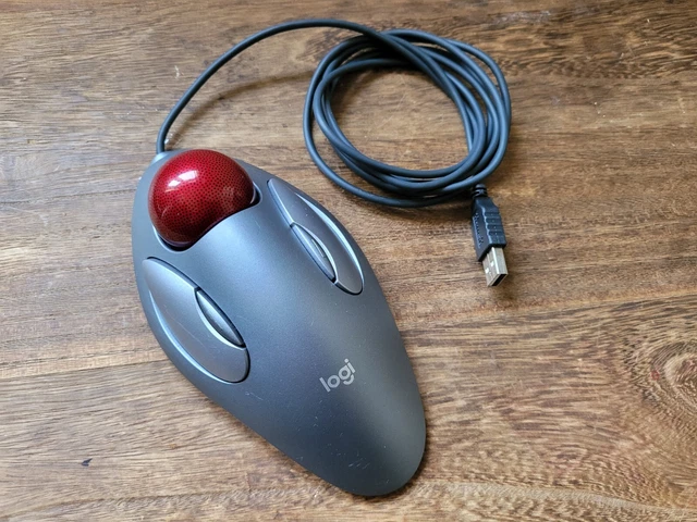 LOGITECH T-BC21 TRACKBALL Trackman Marble Mouse wired USB - Excellent ...