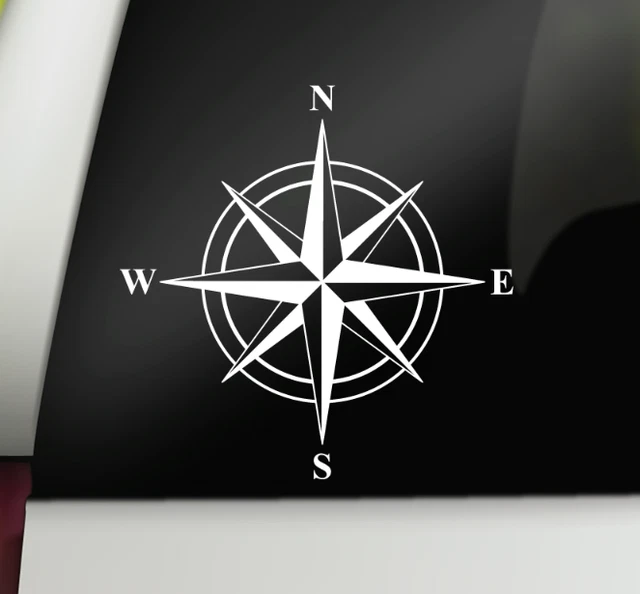 COMPASS DECAL, NAUTICAL Decal, Compass Rose Vinyl Decal Car Laptop ...
