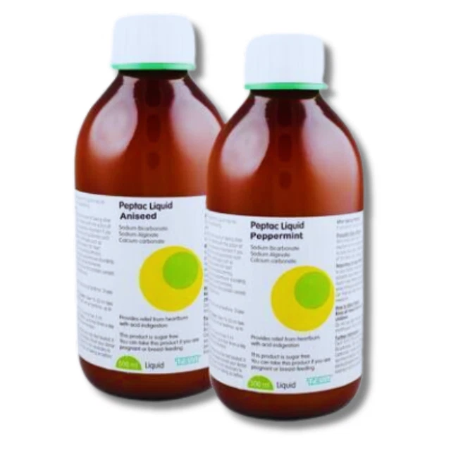 PEPTAC PEPPERMINT LIQUID - 500ml | Pack of 2 | Heartburn Acid Reflux ...