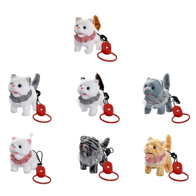 INTERACTIVE ELECTRIC PLUSH Cats Toy Realistic Walking Meowing Walking ...