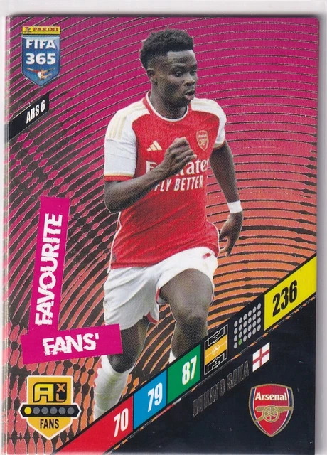 PANINI FIFA 365 Adrenalyn 2024 Carte Numéro Ars 6 Bukayo Saka (Arsenal ...