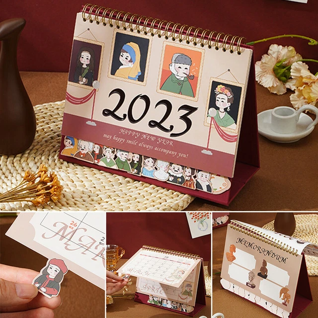 2023 DESKTOP CALENDAR Standing Flip Calendar Stand Up Calendar with ...