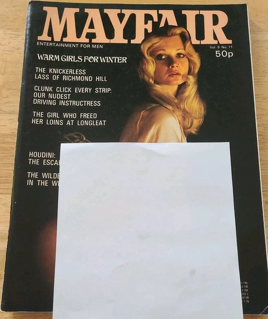 MAYFAIR MAGAZINE VOL.9 no.11 (1974) Rosemary-Jane Elliot,Paula Marvin ...