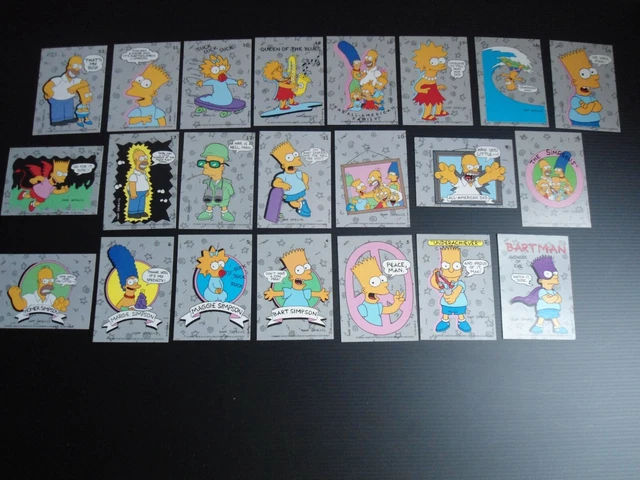 THE SIMPSONS STICKERS Trading Cards Set Complet 22 Cartes/Autocollants ...