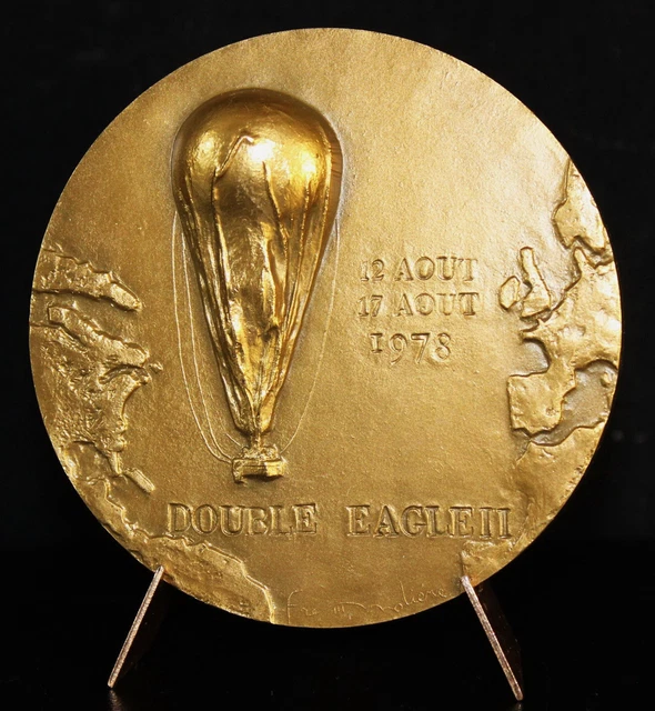 MEDAL CROSSING ATLANTIC Balloon Double II Eagle Abruzzo Anderson Newman ...