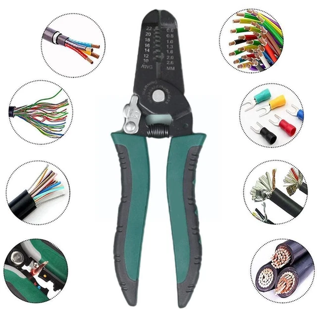 CUTTER WIRE STRIPPER Stripping Cutter Cutting Diagonal Plier Cold Press ...