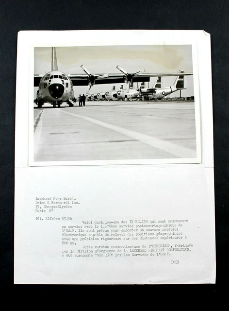 PHOTO AVION AIRCRAFT LOCKHEED HERCULES RC.130 USAF + DESCRIPTIF 18x13cm ...
