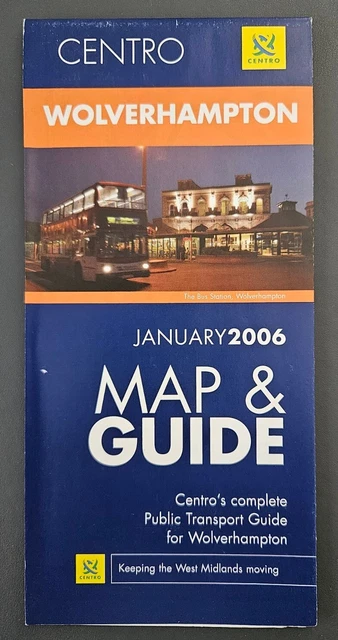 CENTRO WOLVERHAMPTON BUS PUBLIC TRANSPORT MAP & GUIDE WEST MIDLANDS Jan ...