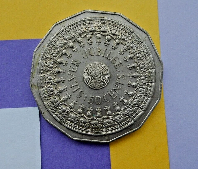1977 RARE AUST. 50 CENT "SILVER JUBILEE" mint coin, un- circulated ...