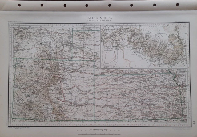 1955 US KANSAS Colorado Map Map Card £15.06 - PicClick UK