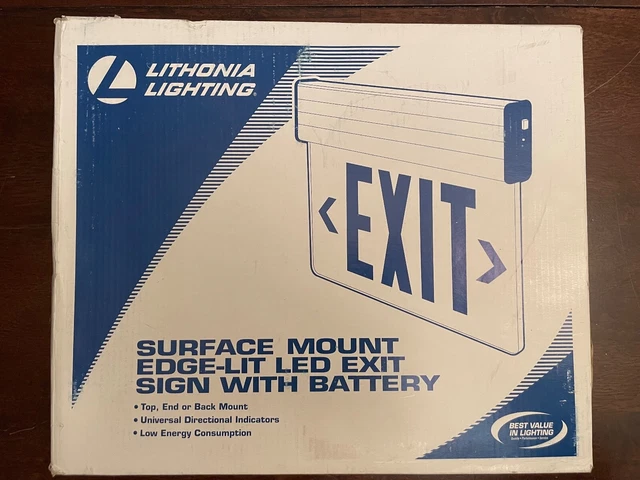 LITHONIA LIGHTING Emergency EDG Series LED Edge-Lit Exit Sign 120/277 ...