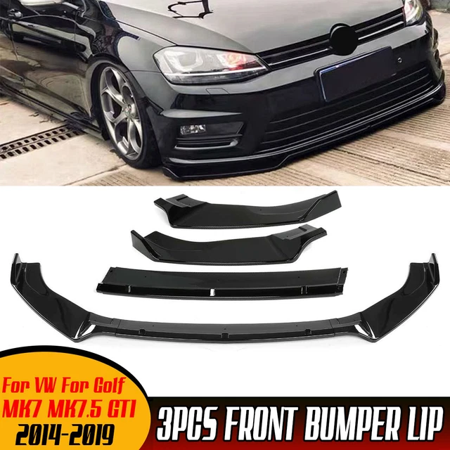 GLOSS BLACK FRONT Bumper Lip Splitter Valance For Vw Golf Mk7 Mk7.5 Gti ...