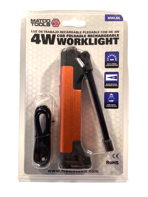 MATCO TOOLS 400 Lumen USB Rechargeable Magnetic Snap Folding Work Light ...
