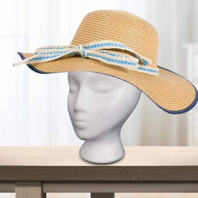 FEMALE FOAM HEAD Model Dummy Head Display Stand Rack prop Headgear ...