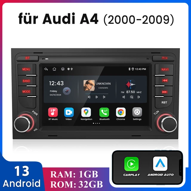 CARPLAY 7& AUTORADIO Für Audi A4 S4 RS4 B6 B7 SEAT EXEO Android 13 GPS Navi RDS EUR 159,99 ...
