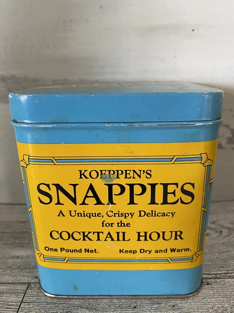 VINTAGE KOEPPEN'S SNAPPIES Tin Box 1950’s for the Cocktail Hour Tin ...